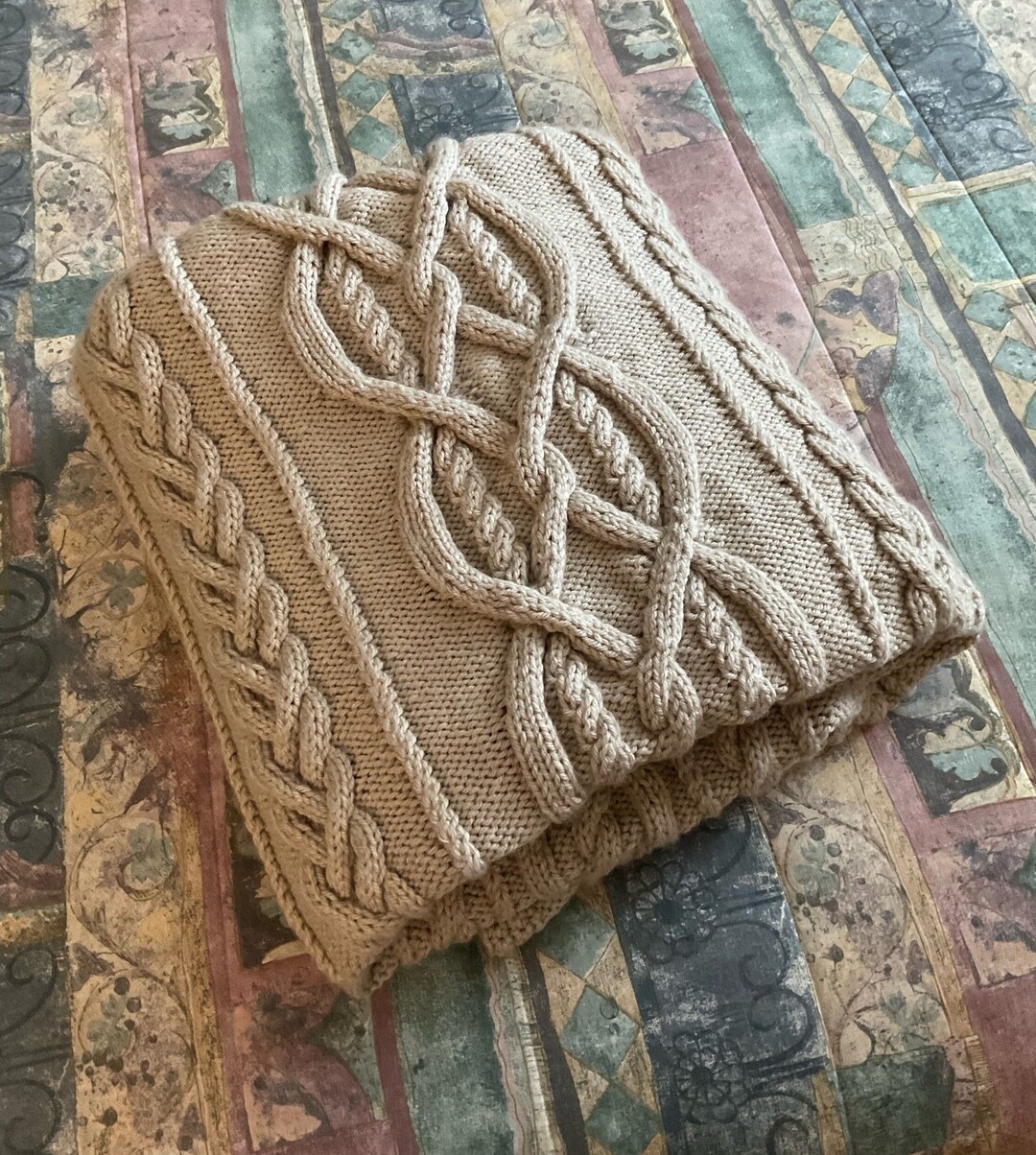 Chunky Hand Knit Blanket, Dove 48x62 - Etsy