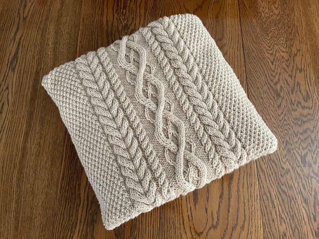 Chunky Hand Knit Blanket, Dove 50x60 - Etsy