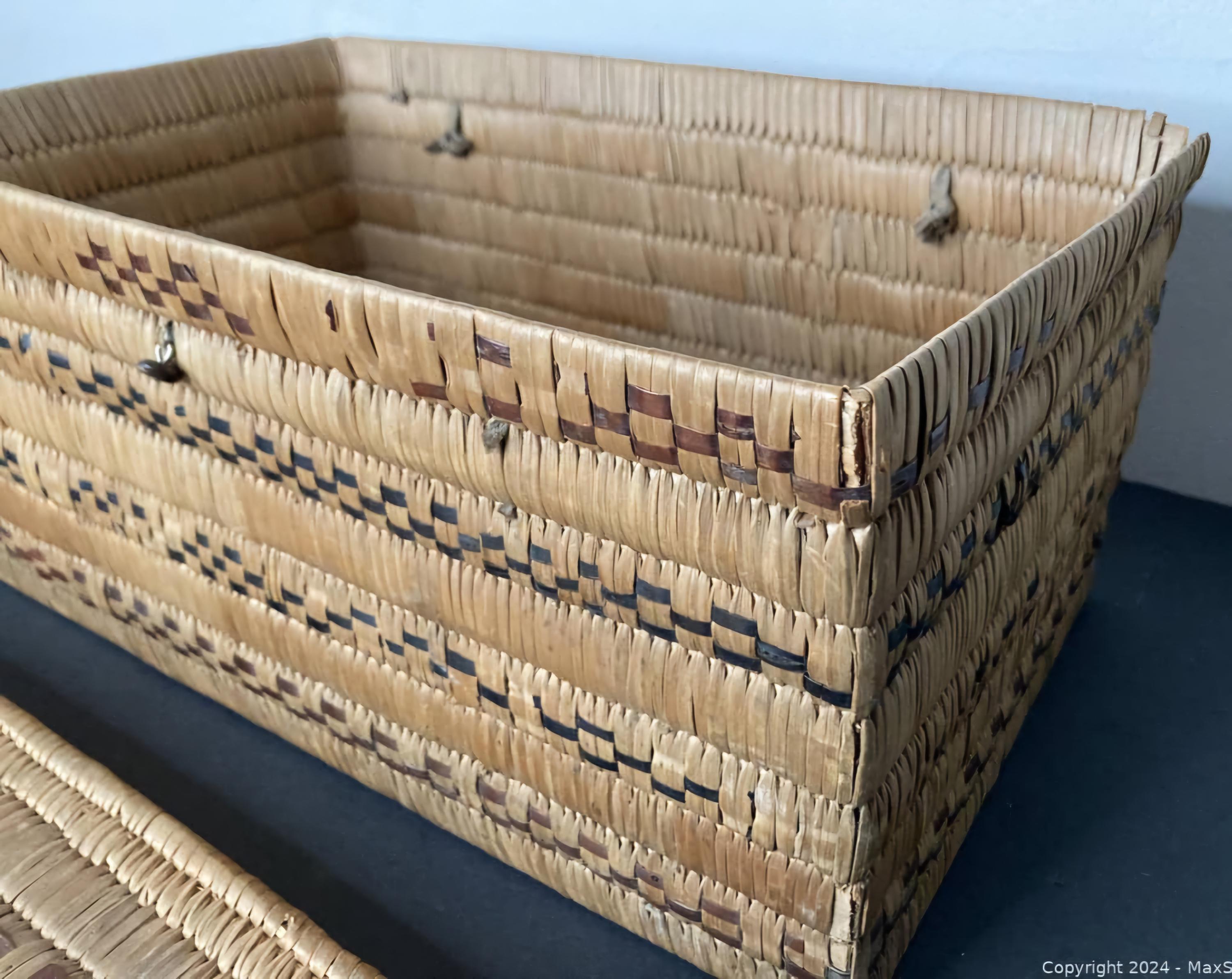 Antique Salish Cedar Root Basket With Lid - Etsy