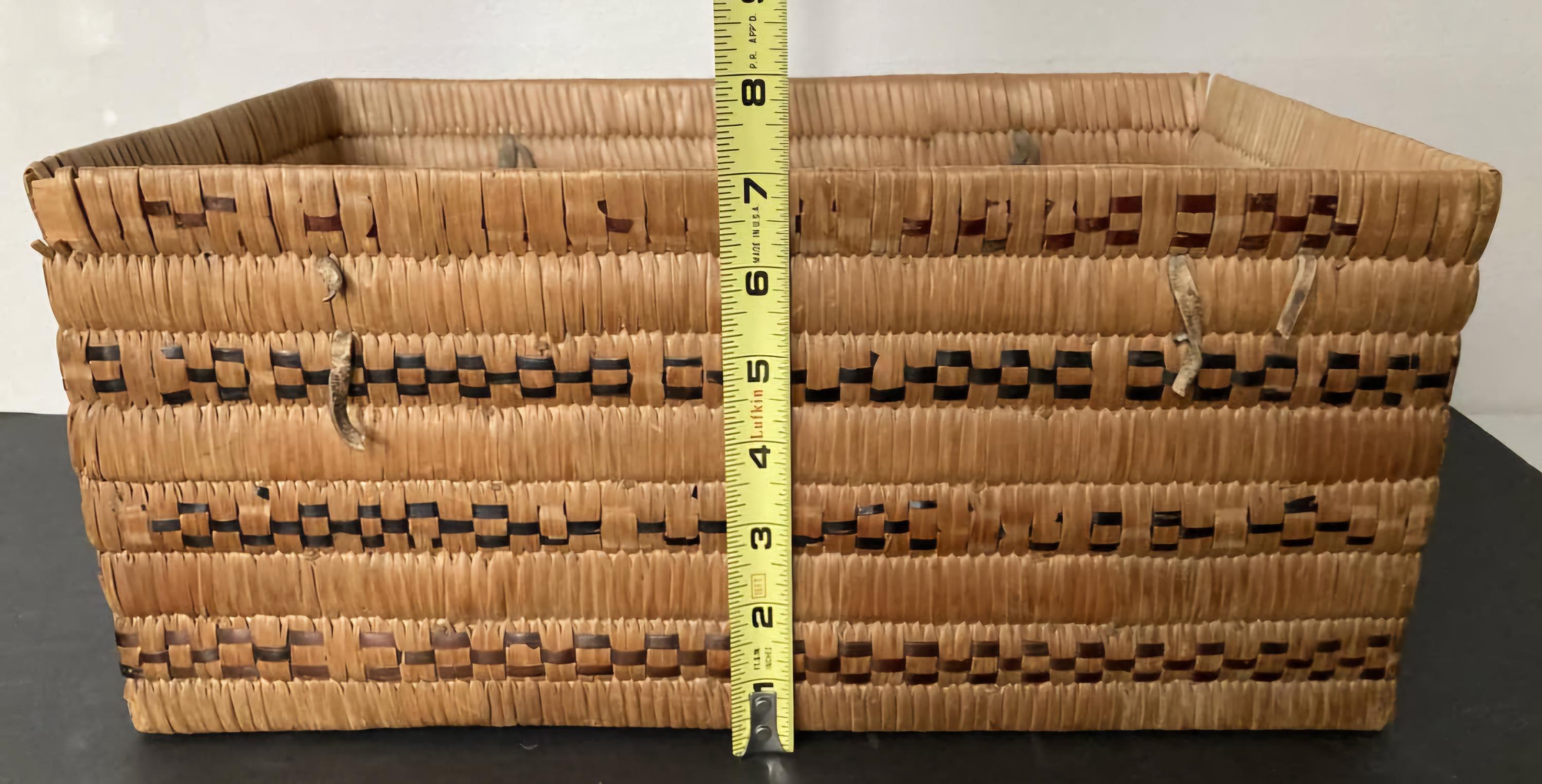 Antique Salish Cedar Root Basket With Lid - Etsy