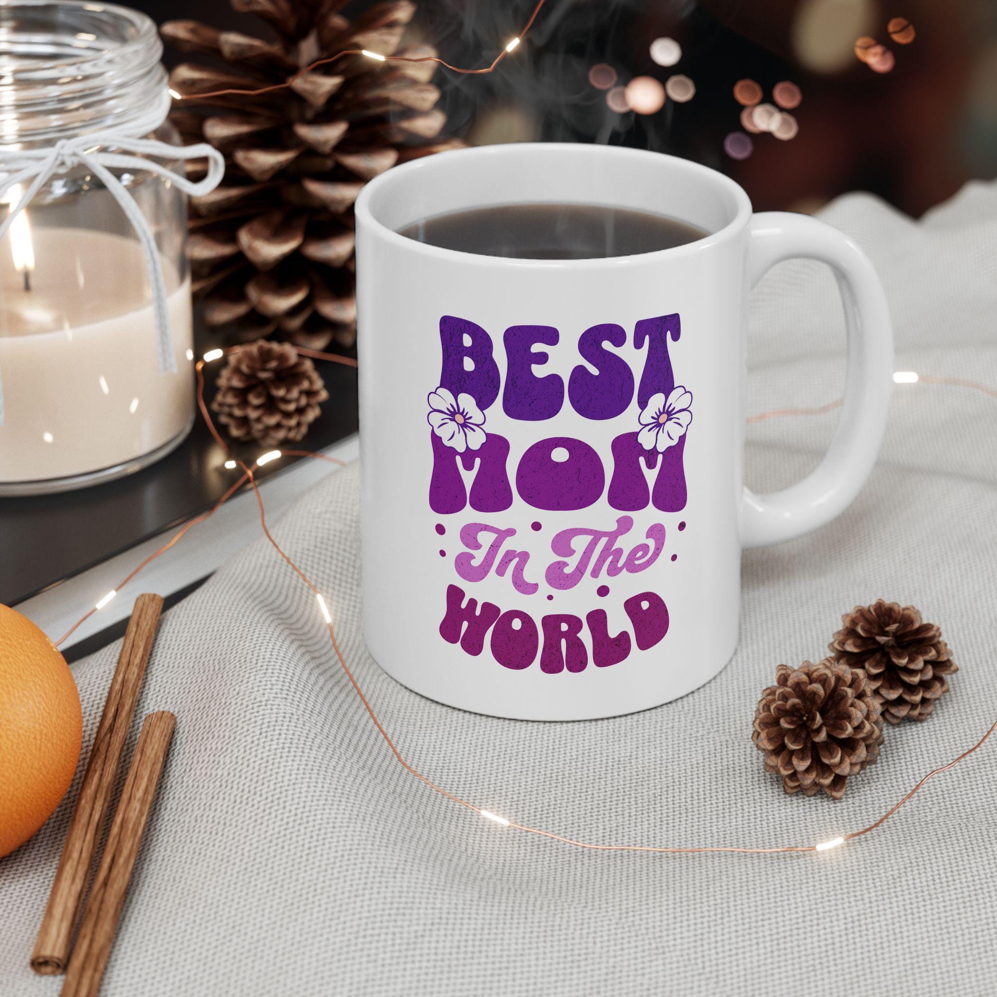 Best Mom Ever Mug, Purple Retro Font, Mother's Day Gift, Birthday ...