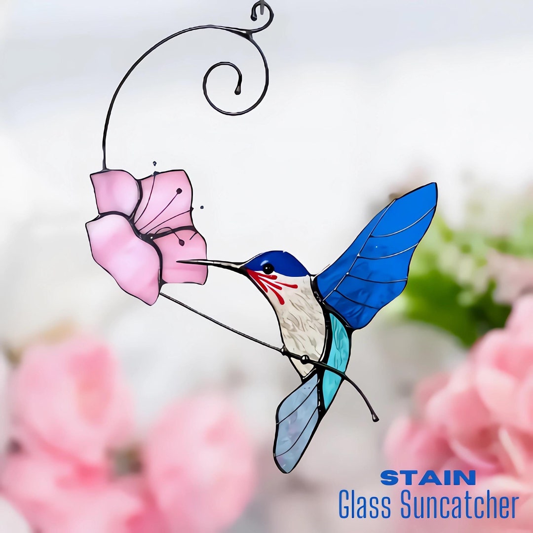 Hummingbird Suncatcher Stained Glass Hummingbird Custom Bird Suncatcher ...
