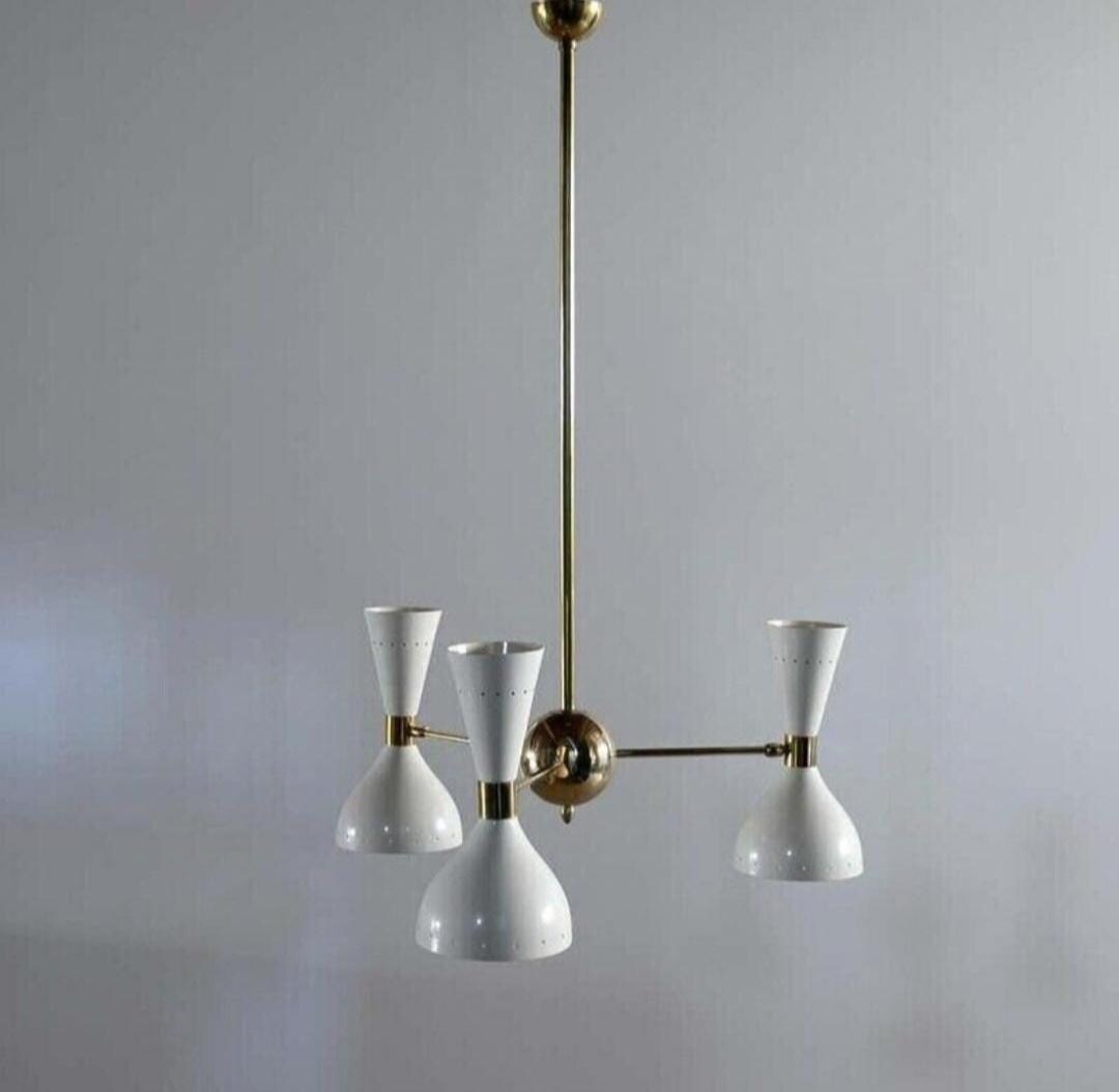 A Mid Century Stil Novo Hourglass Chandelier 3 Arm 6 Bulb Socket - Etsy