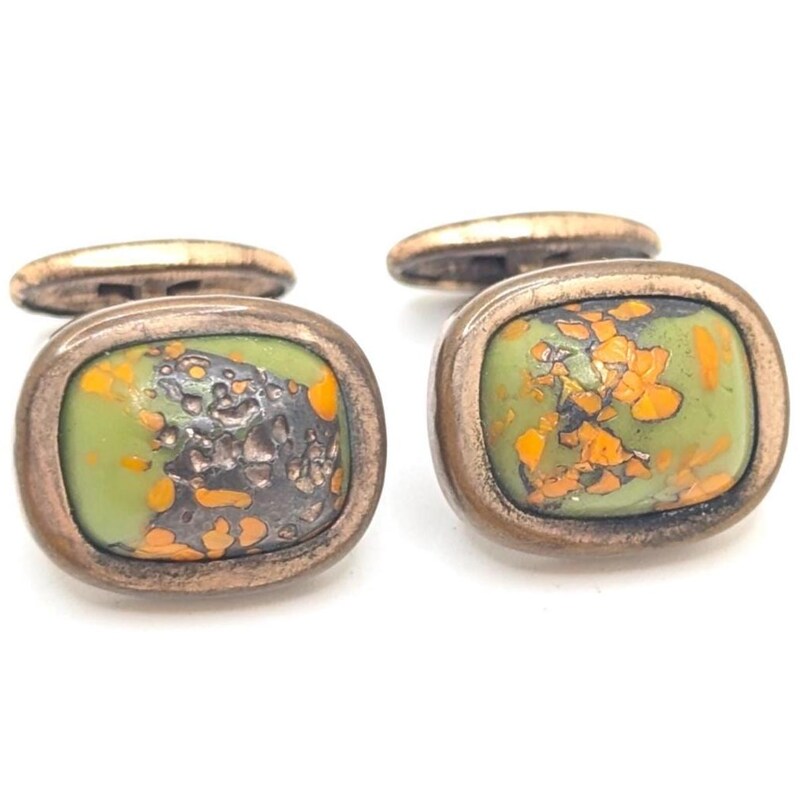 Orange Cufflinks - Etsy