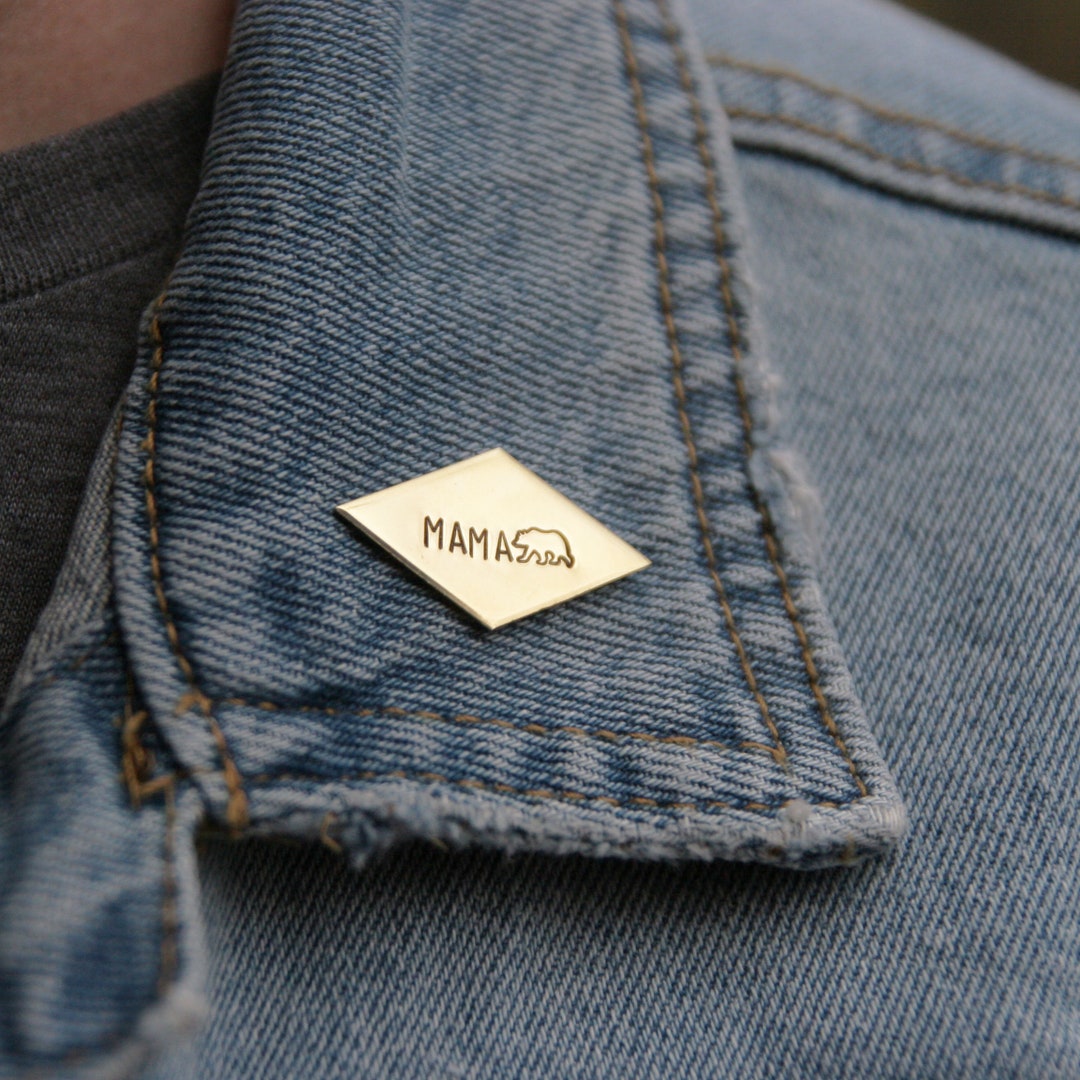 Mama Bear Brass Pin | Mom Jewelry | Gift for Mom | Baby Shower Gift ...