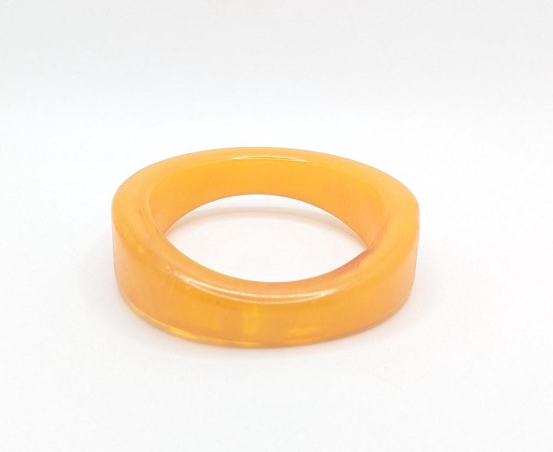 Vintage Bakelite Yellow Prystal Bangle Bracelet Butterscotch ...