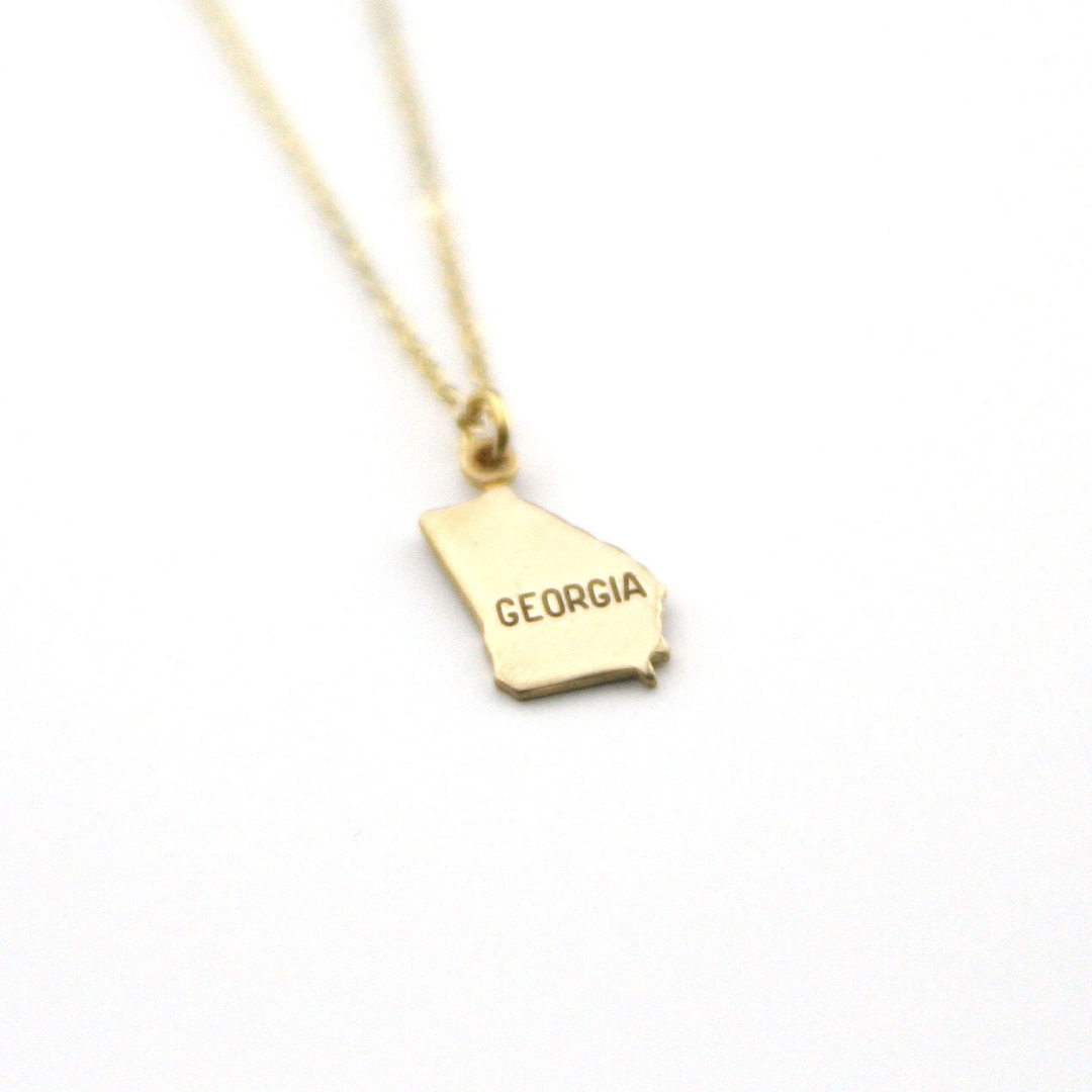 Georgia State Name Necklace | Moving Gift | Best Friend Necklace ...