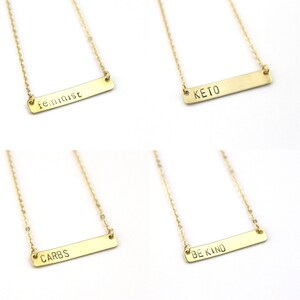 Be Kind Brass Bar Necklace Kindness Jewelry Kindness - Etsy