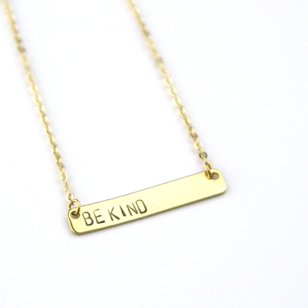Be Kind Brass Bar Necklace | Kindness Jewelry | Kindness Matters | Be ...