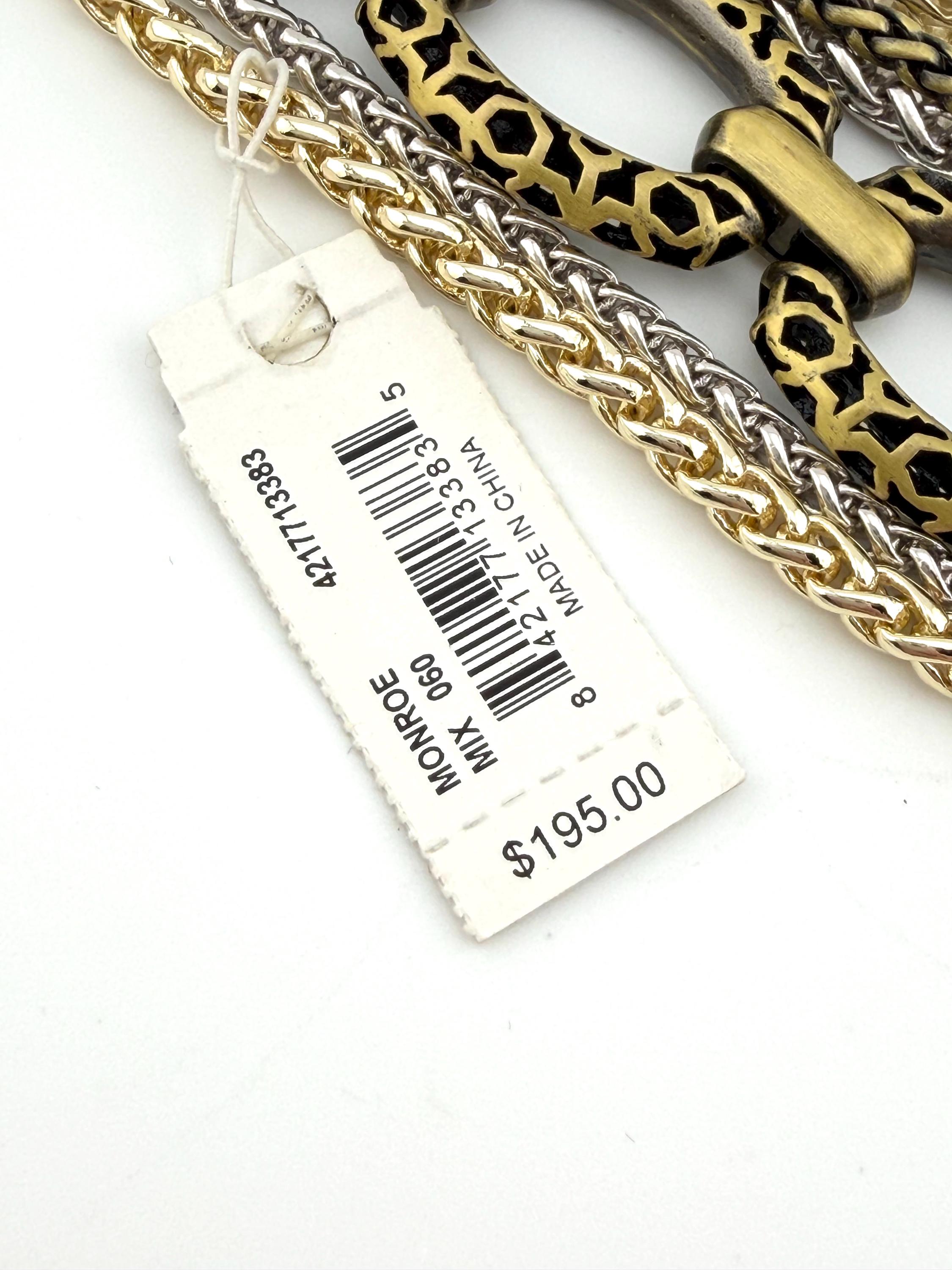 NWT Kendra Scott Monroe Chunky Chain Bracelet Mixed Metal Gold Gunmetal ...