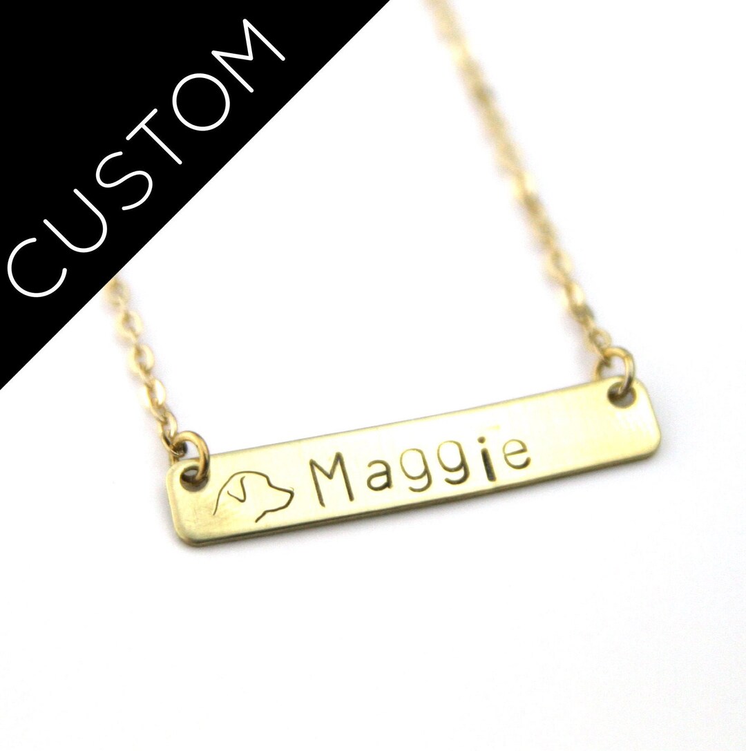 CYBER MONDAY Salecustom Dog Name Brass Tag Stamped Bar - Etsy