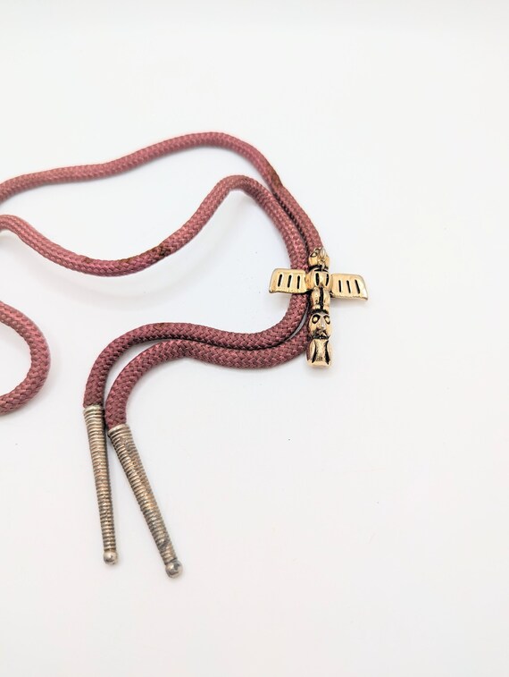 Vintage gold totem bolo - Gem