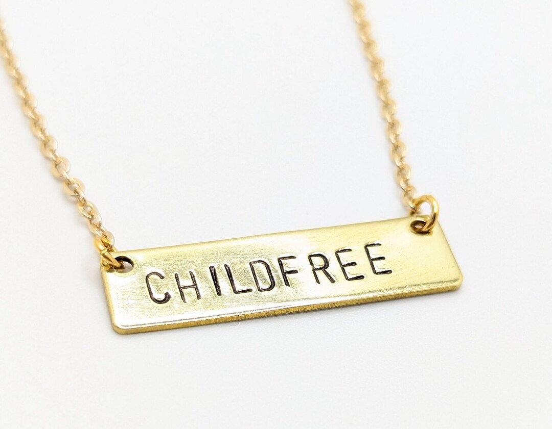 Childfree Child Free by Choice Bar Gold Necklace Stamped Children in ...