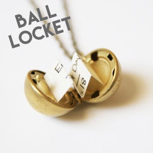 Brass Ball Locket | Personalized Locket Necklace | Secret Message ...