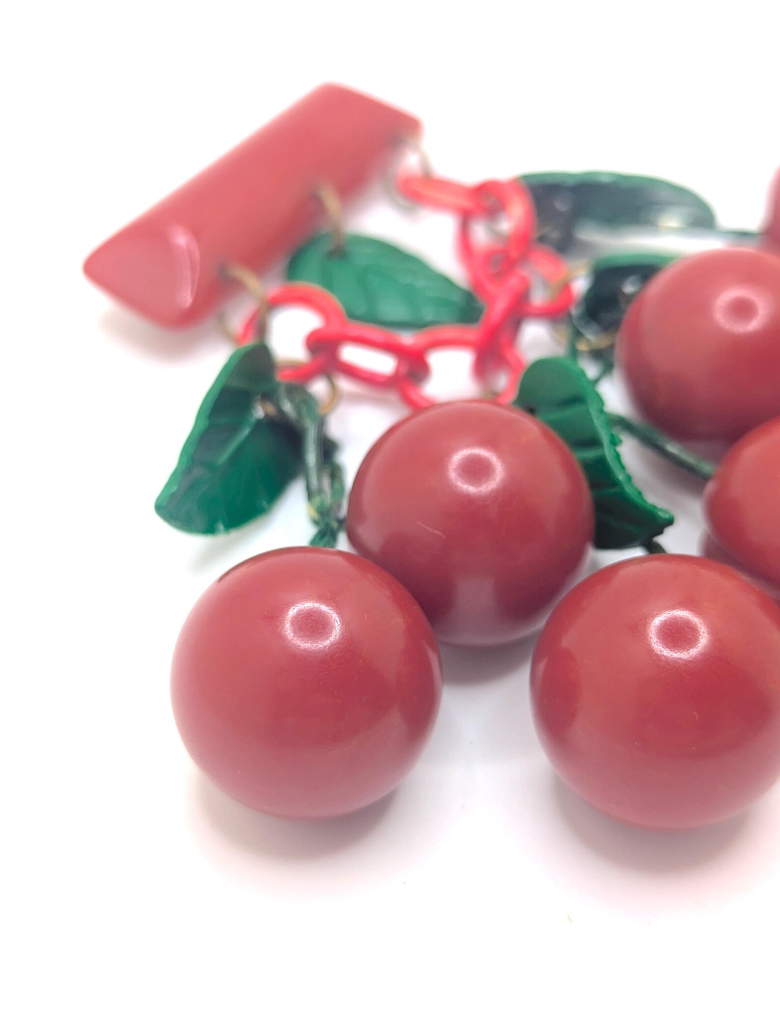 RARE 1930s Bakelite Vintage Cherry Cherries Dangle Fruit Brooch Lapel ...