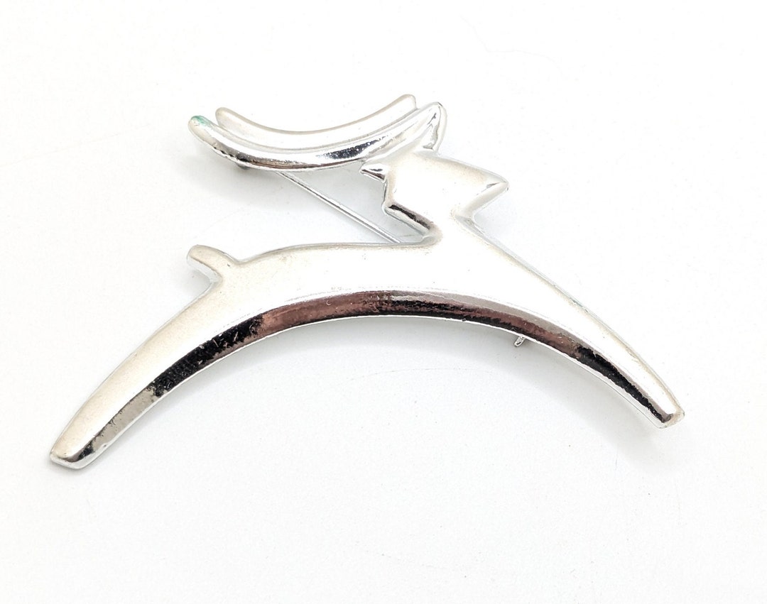 Vintage Danecraft Signed Modernist Abstract Reindeer Elk Silver Deer ...
