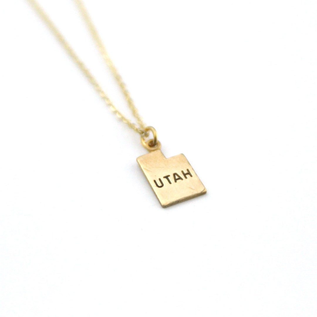Utah State Name Necklace | Moving Gift | Best Friend Necklace | State ...