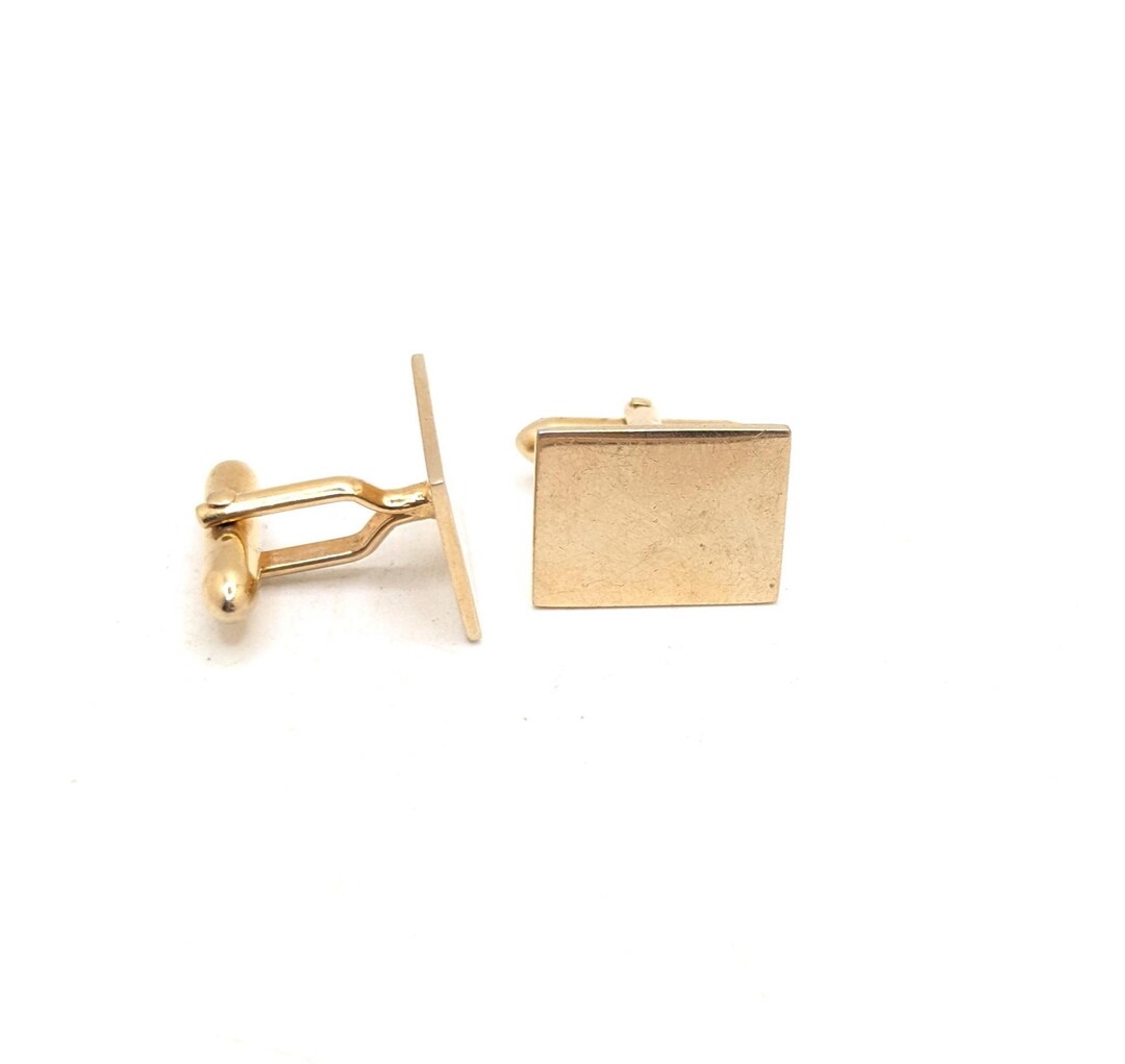 Vintage Swank Signed Gold Tone Rectangle Cufflinks for Him Men Man Mens ...