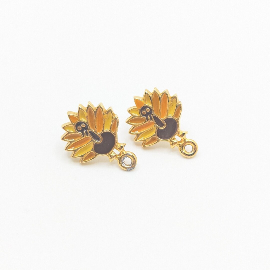 Vintage Turkey Colorful Thanksgiving Stud Earrings Animal Lover Holiday ...