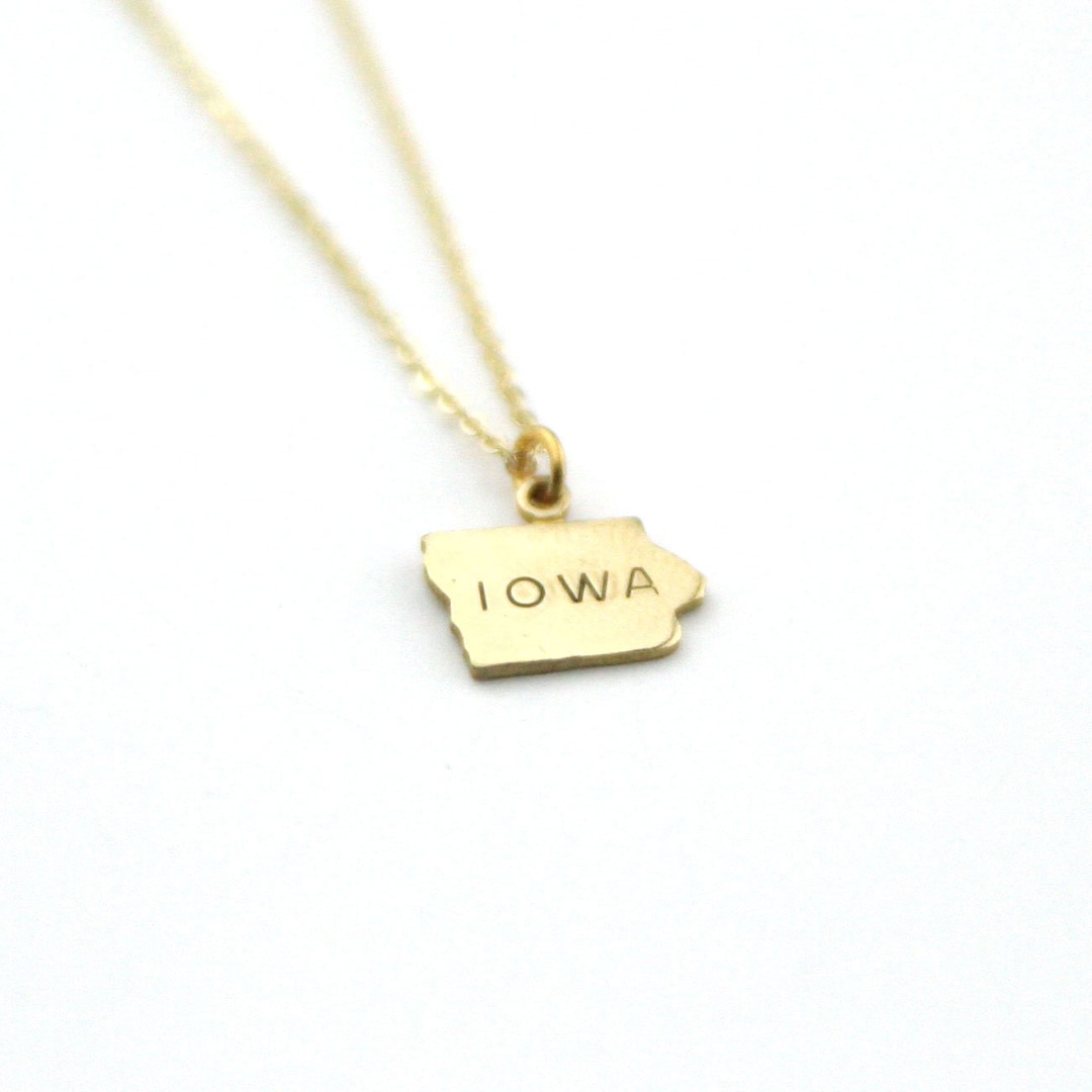 Iowa State Name Necklace | Moving Gift | Best Friend Necklace | State ...