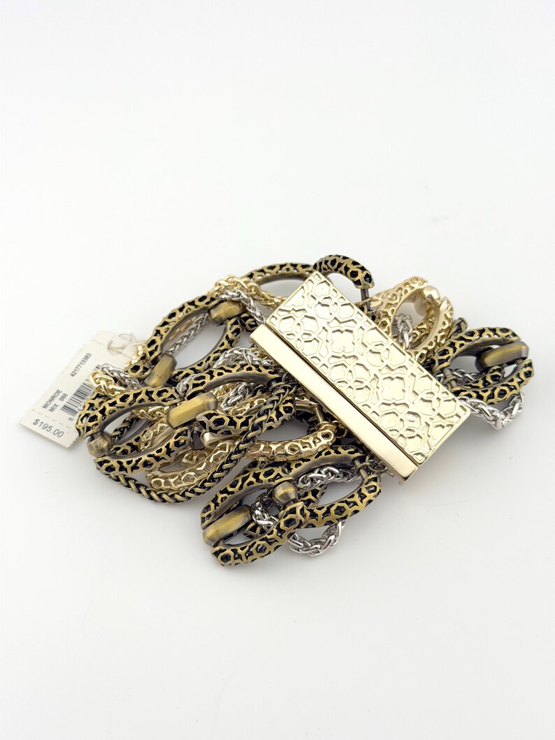 NWT Kendra Scott Monroe Chunky Chain Bracelet Mixed Metal Gold Gunmetal ...