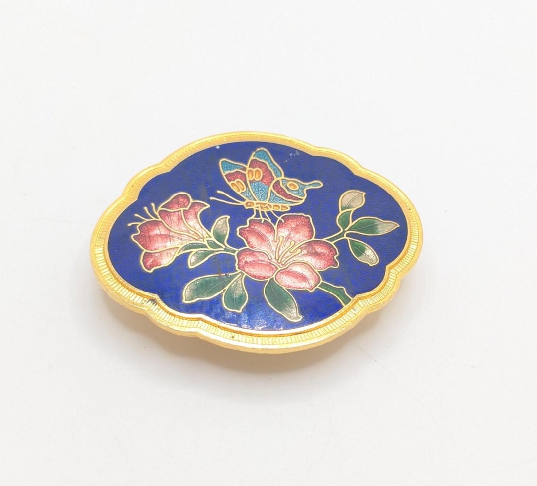 Vintage Cloisonne Belt Scarf Bolo Tie Clip Buckle Slide Slides ...