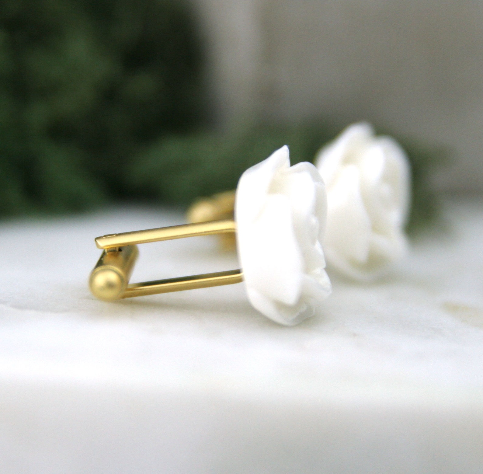 Gray Rose Cufflinks Grey Flower Cufflinks Grooms Gift - Etsy