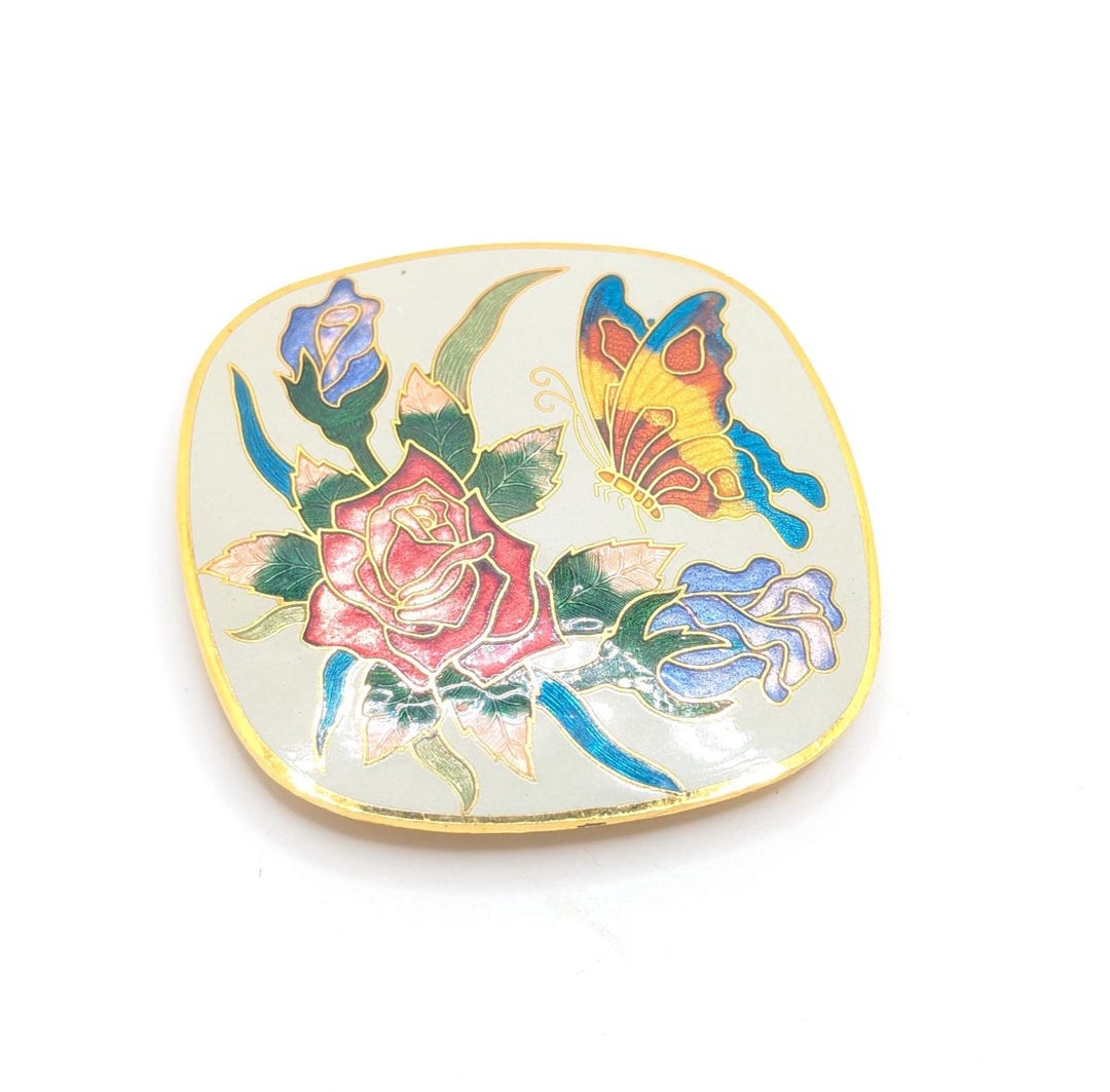 Vintage Cloisonne Belt Scarf Bolo Tie Clip Buckle Slide Slides ...