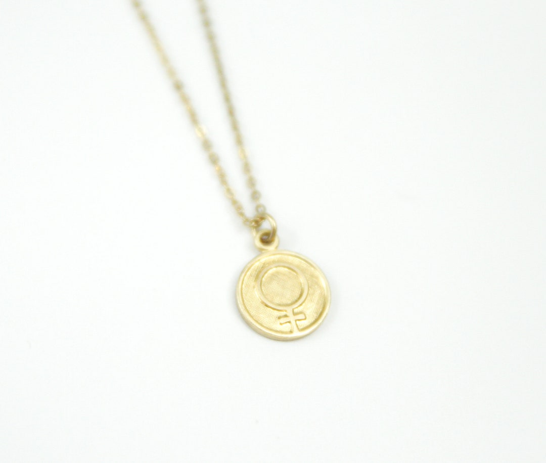 Female Symbol Brass Pendant Necklace - Etsy