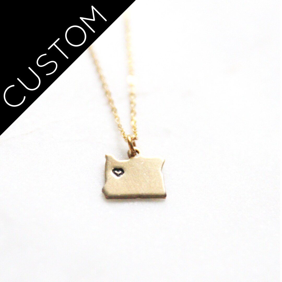 Oregon State Necklace | Hometown Custom Jewelry | Best Friend Gift ...