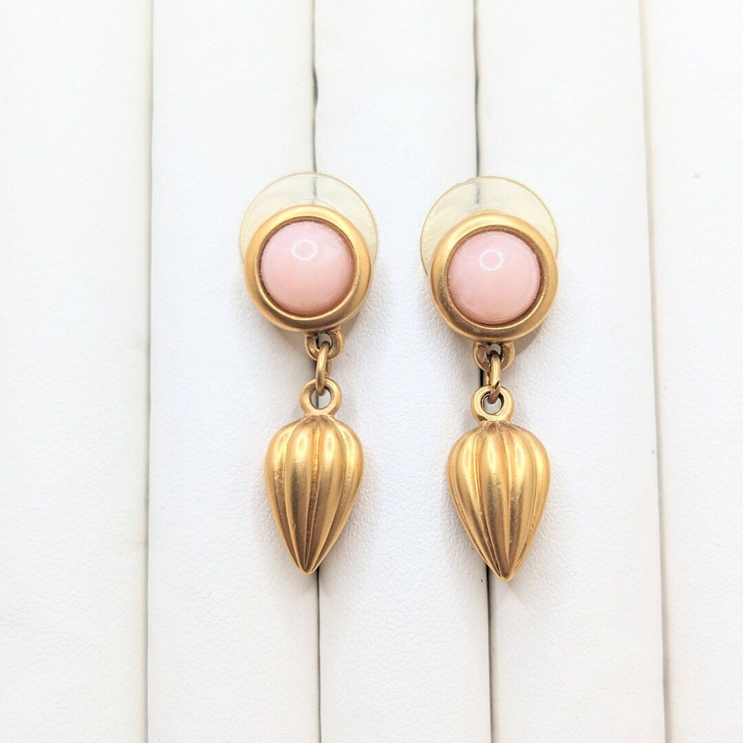 Vintage Avon Pastell Rosa Gold Ton Tropfen baumeln Ohrringe Dagger ...