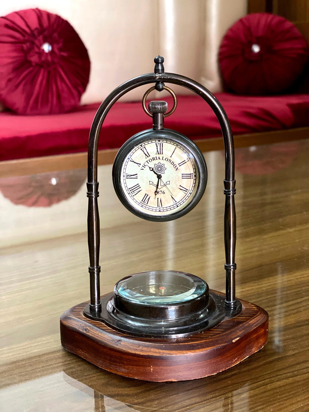 Brass Desk Clock Anniversary Clock Home/office Decor Table Clock Table ...