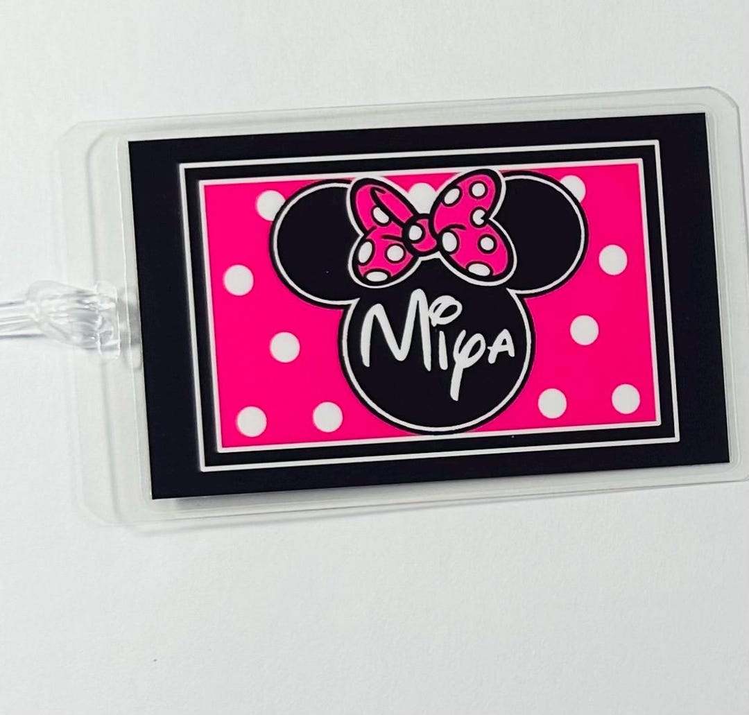 Personalized Minnie or Mickey Mouse Luggage Tag - Handmade Keepsake - Etsy