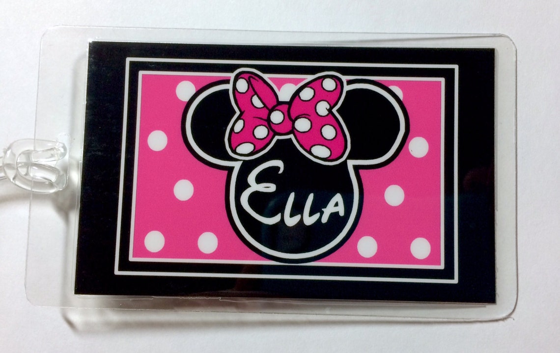 Disney Luggage Tags Personalized MINNIE MOUSE or Mickey - Etsy