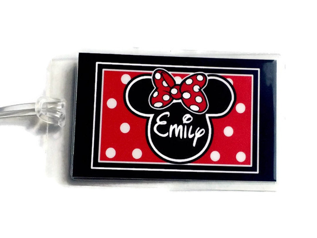 Disney Luggage Tag Personalized MINNIE MOUSE Luggage Tags Laminated ...