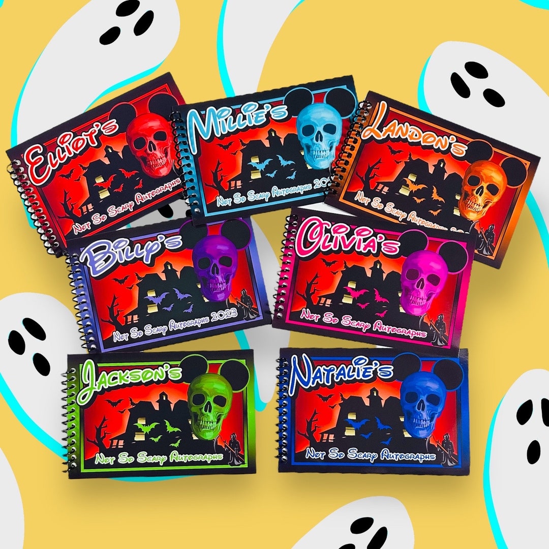 Disney HALLOWEEN Autograph Book Mickey Mouse Skull Design Mickey's Not ...