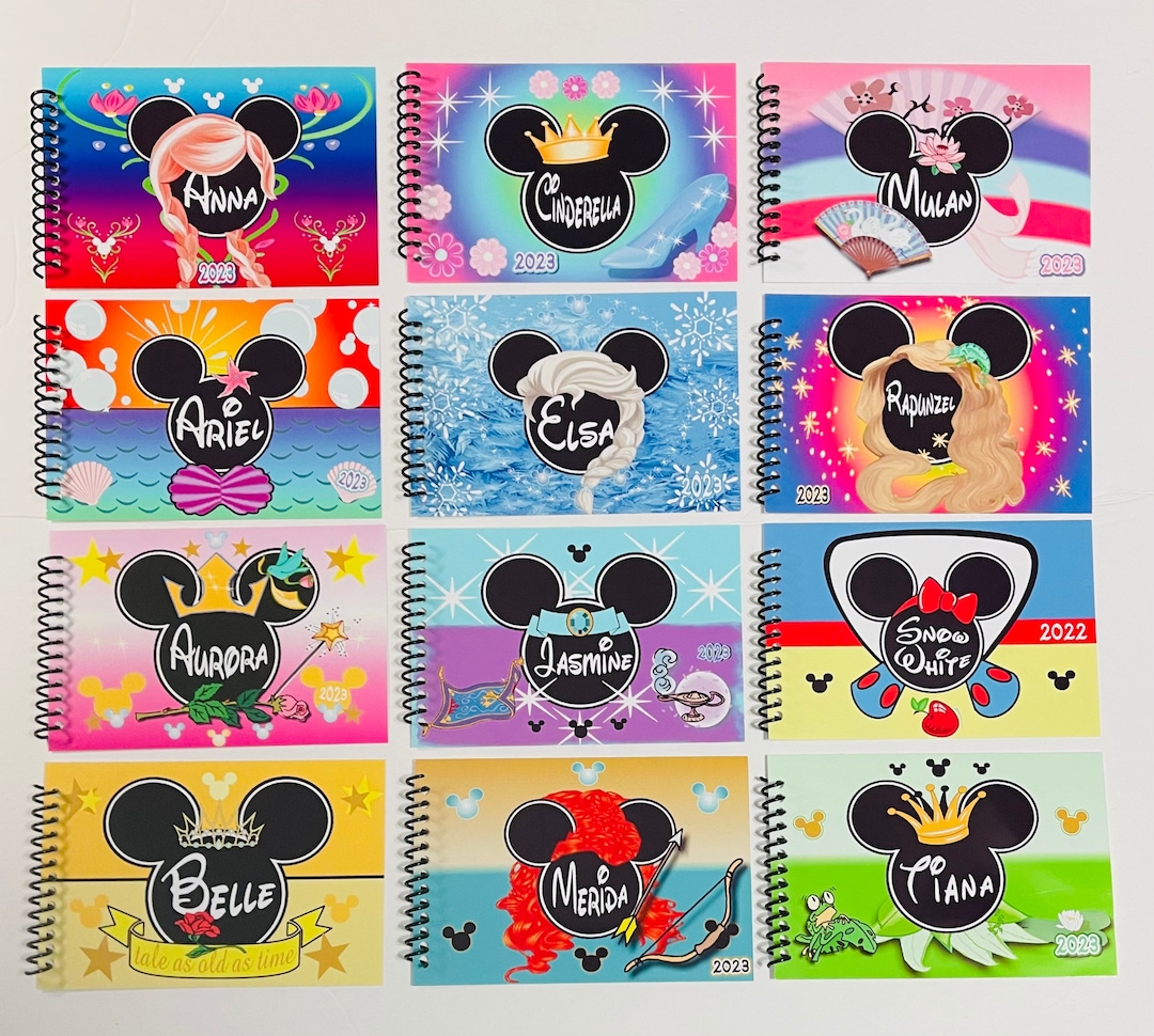 Disney Princess Autograph Book -anna - Ariel - Aurora - Belle ...