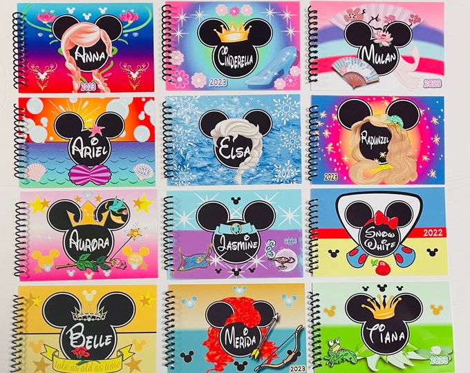 Disney Princess Autograph Book anna Ariel Aurora Belle - Etsy