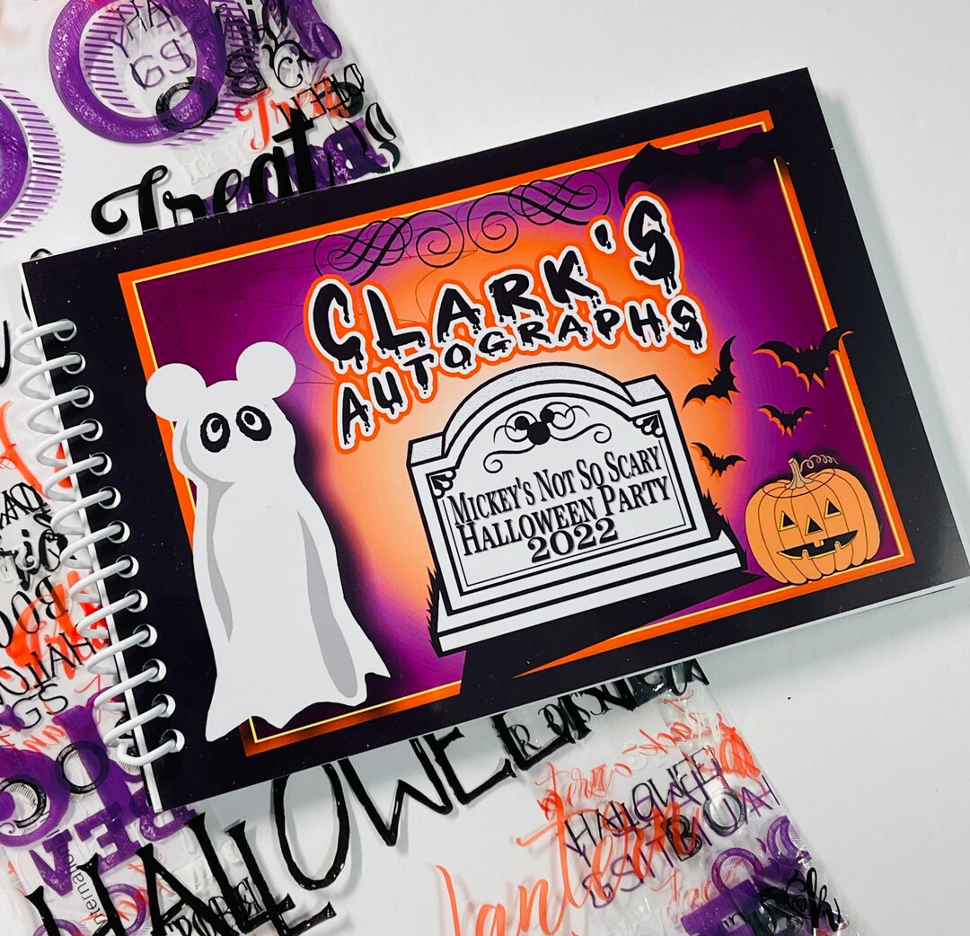 Personalized DISNEY Halloween Autograph Book - HALLOWEEN Mickey MOUSE ...