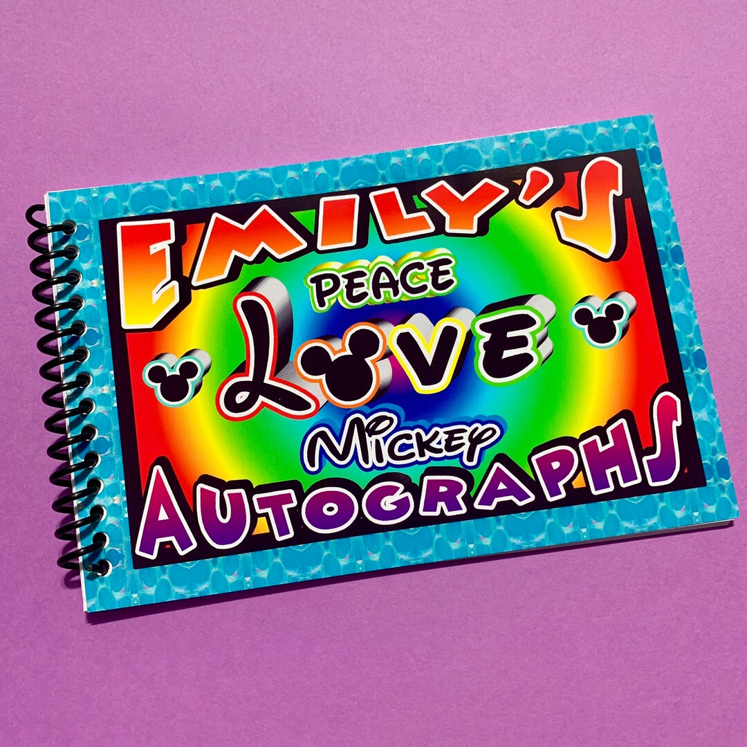 Personalized Mickey Mouse Autograph Book: Rainbow Design, 25 Pages - Etsy