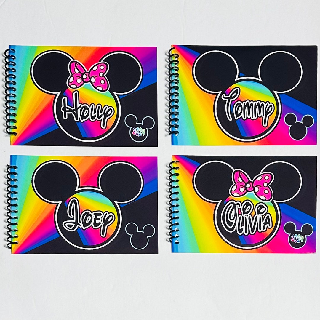RAINBOW Disney Autograph Book Personalized - Mickey or Minnie Mouse ...