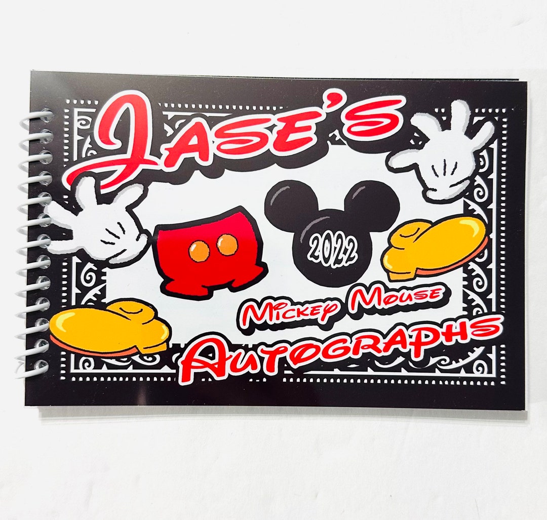Personalized Disney Mickey Mouse Autograph Book - 25 Blank Card Stock ...