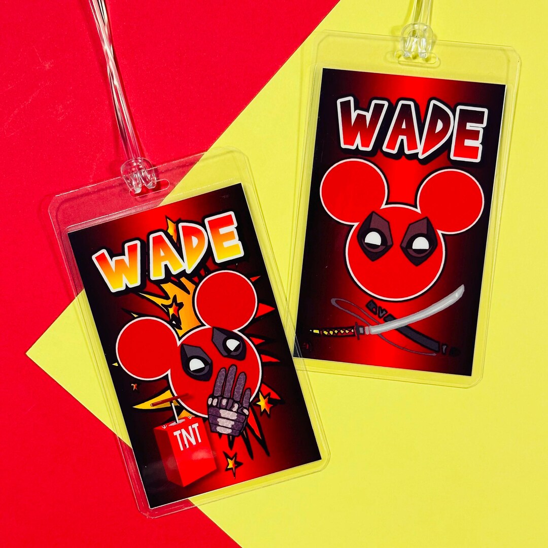 Deadpool Tag - DISNEY Luggage Tag - Deadpool Inspired Mickey Luggage ...