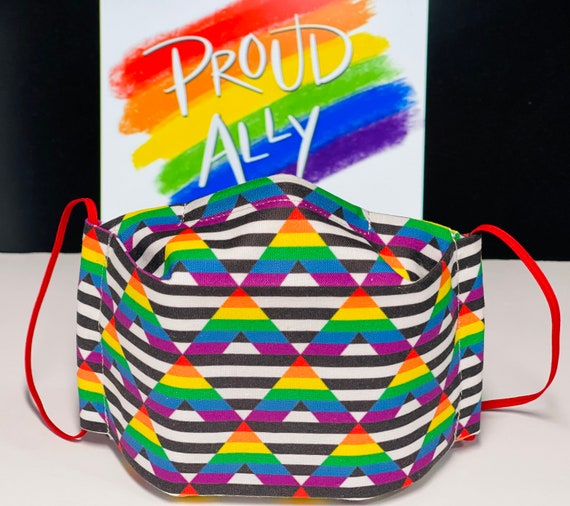 Straight Ally Pride Face Mask Rainbow LGBTQ Elastic or | Etsy