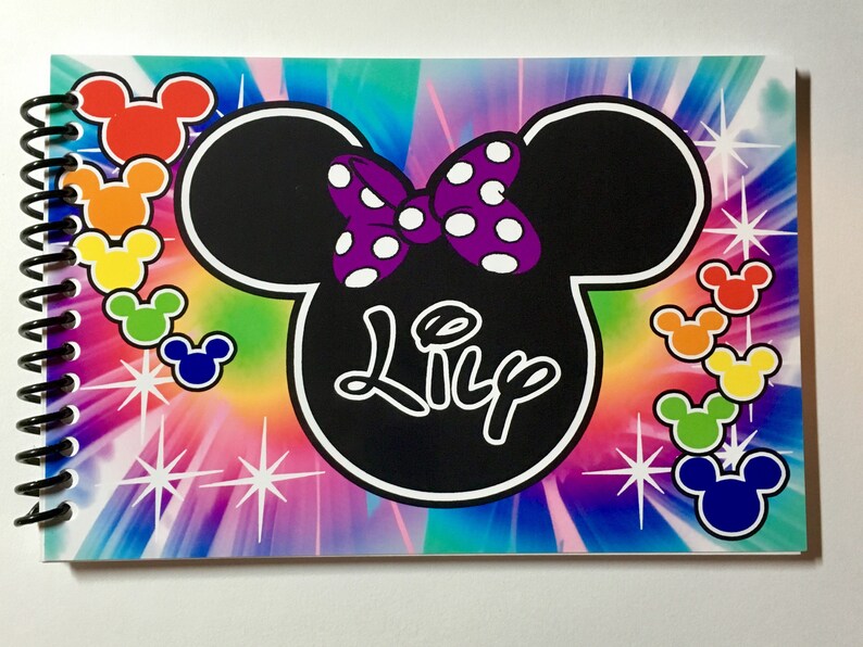 Disney Autograph Book Rainbow Minnie Mouse with Bow or | Etsy