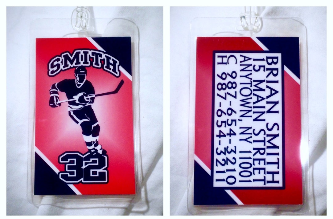 Sports Luggage Tag Ice Hockey Personalized Luggage Tags - Etsy