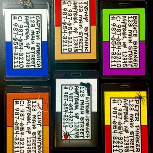 DISNEY Luggage Tags Capt America Iron Man Hulk Hawkeye Black Widow ...