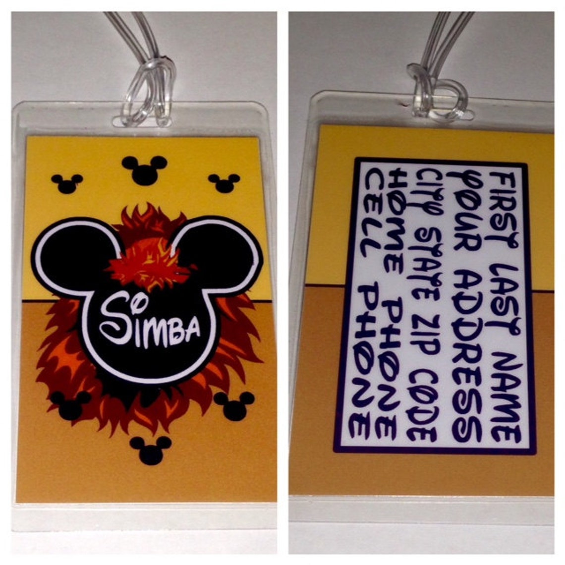 Disney Luggage Tag LION KING SIMBA Timon or Pumba Mickey - Etsy