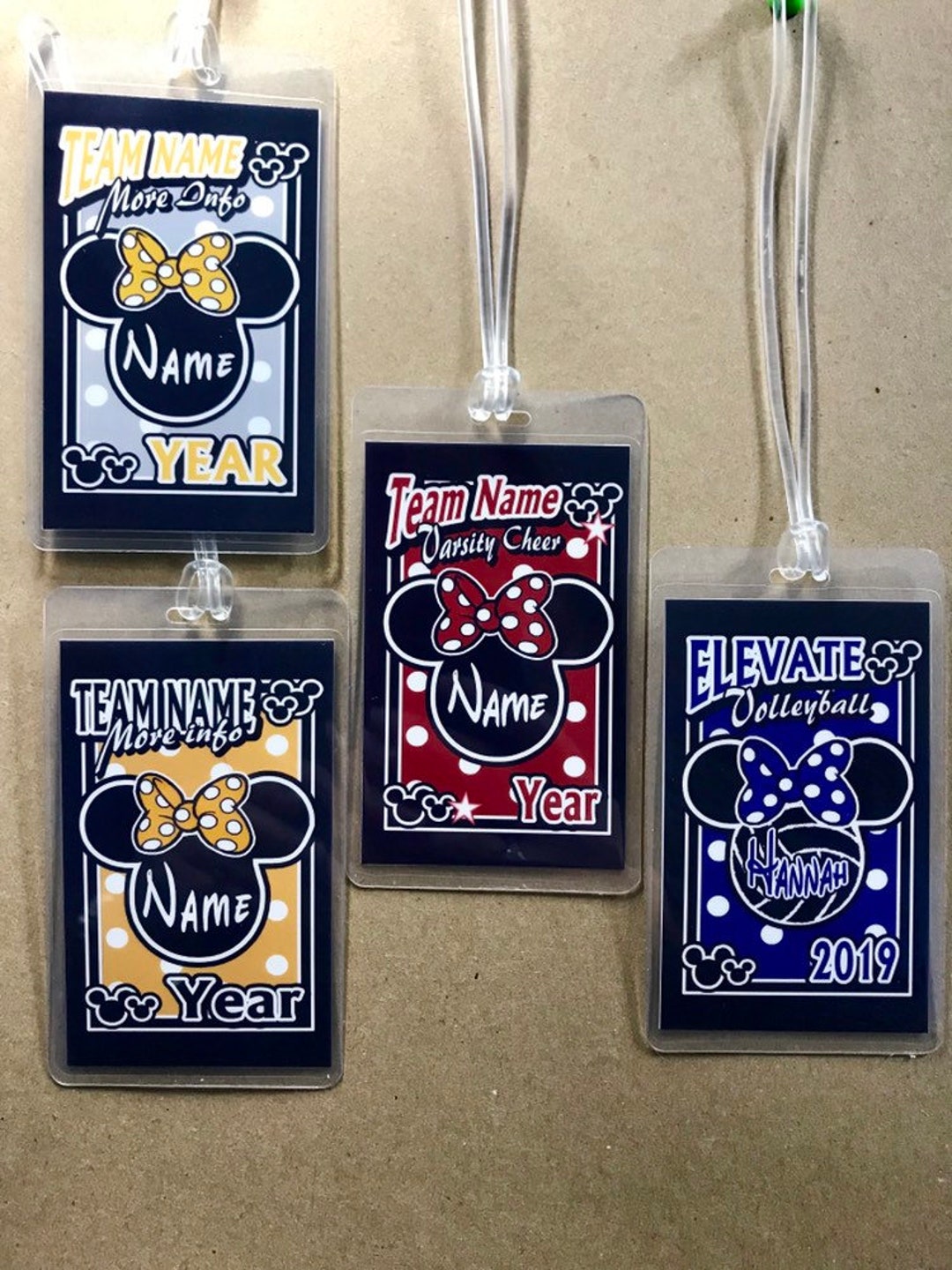Personalized Mickey Mouse Cheer Luggage Tag: Custom Team Design - Etsy