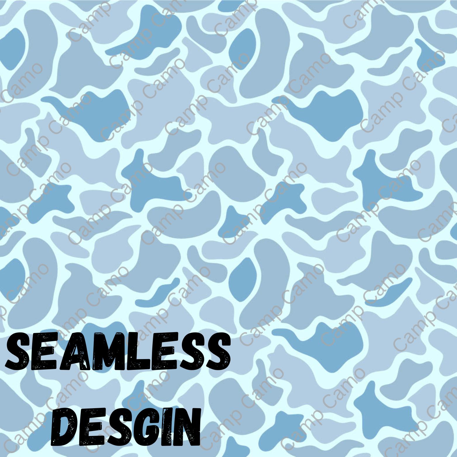 Blue Old School Camo Seamless Pattern PNG, Duck Hunting Camouflage ...